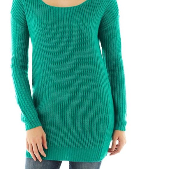 a.n.a | Sweaters | Ana Green Long Sleeve Tunic Sweater | Poshmark